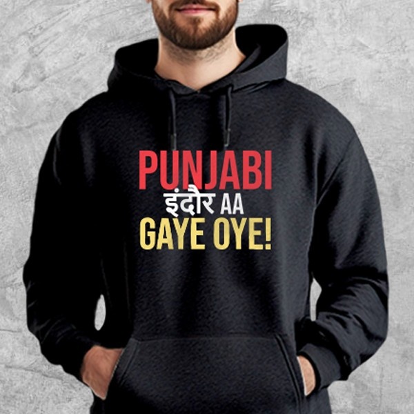 Buy Diljit Punjabi Indore Aa Gaye Oye Hoodies | Woofern
